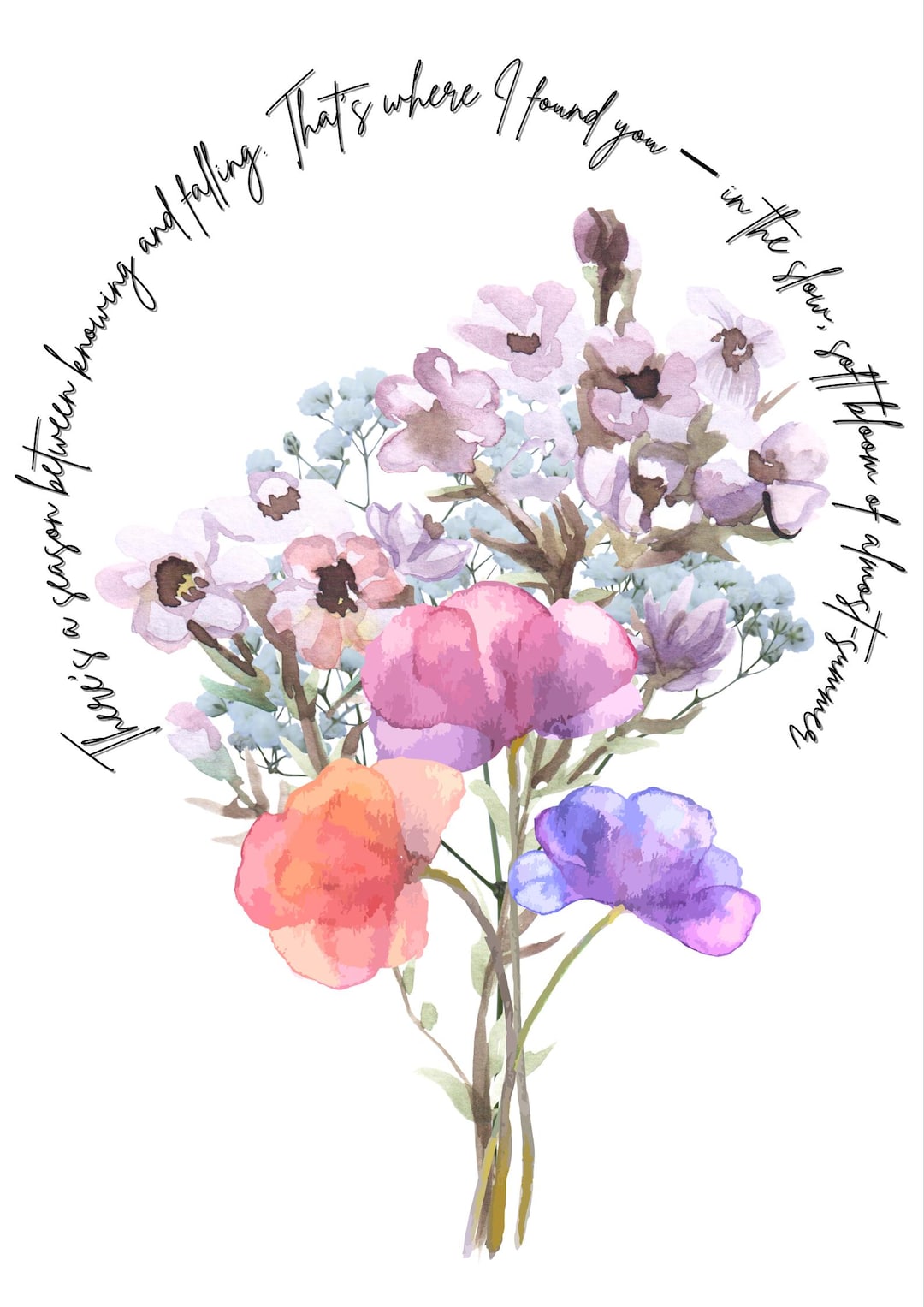 Watercolor Floral Quote Print – Inspirational Printable Wall Art ...