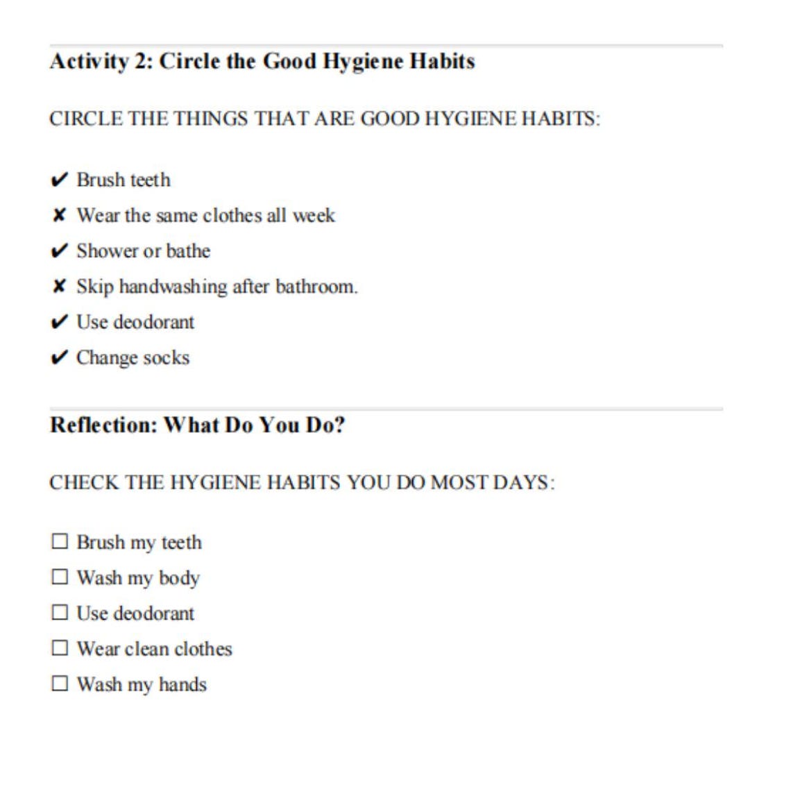 Life Skills Workbook: Hygiene, Safety & Daily Routines (digital ...