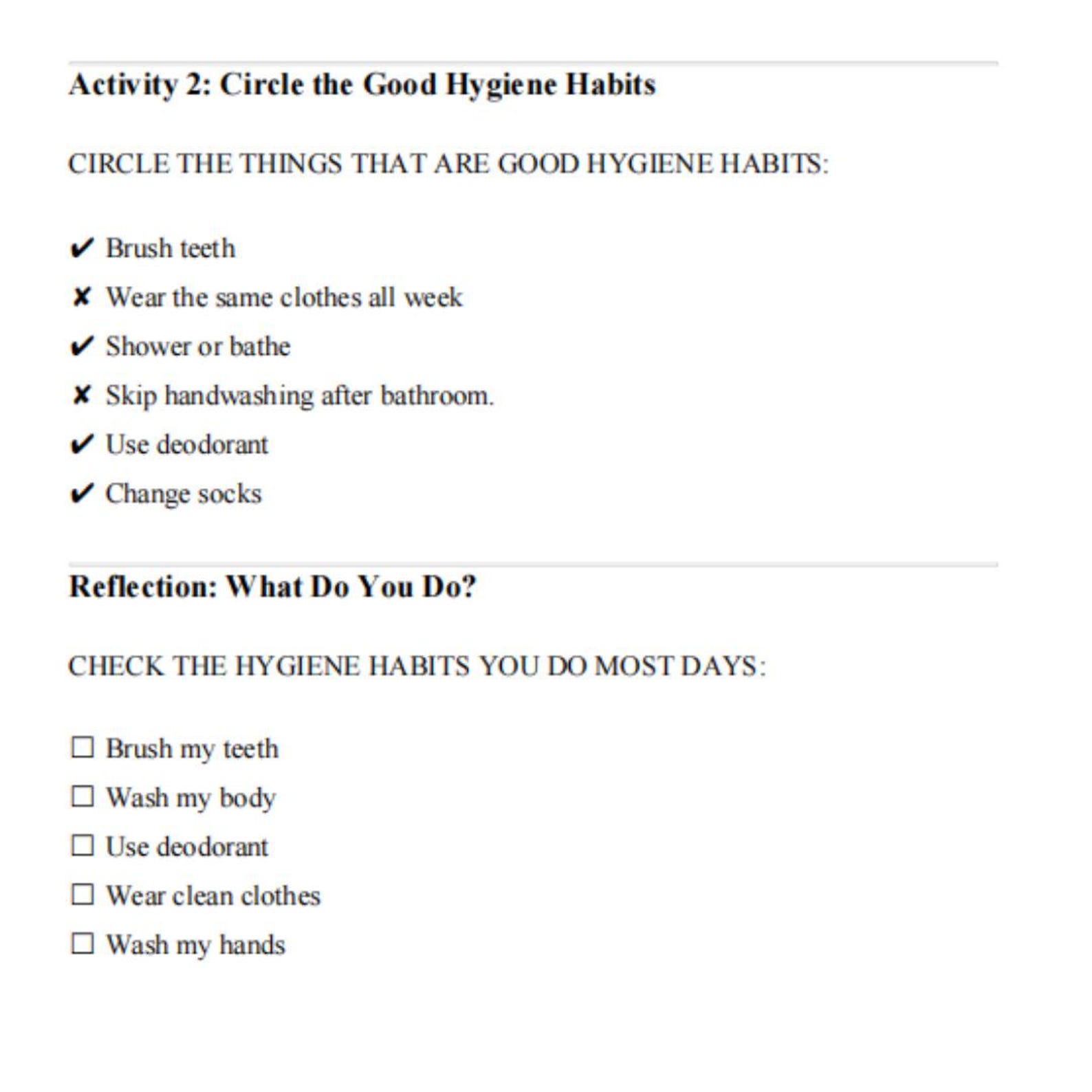 Life Skills Workbook: Hygiene, Safety & Daily Routines (digital ...