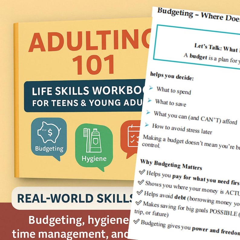 Adulting 101 Life Skills Workbook for Teens & Young Adults: Budgeting ...