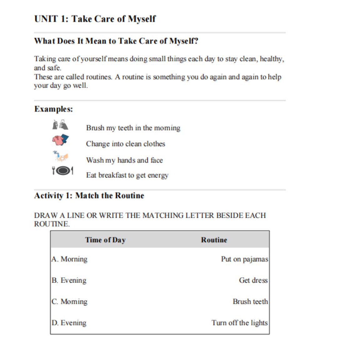 Life Skills Workbook: Hygiene, Safety & Daily Routines (digital ...