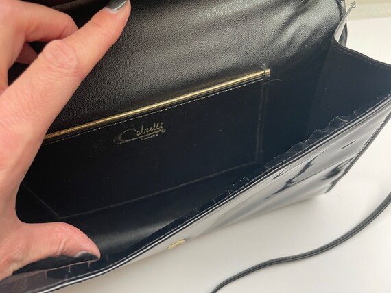 1980s Cabrelli Canada Black Faux Leather and Faux Pat… - Gem