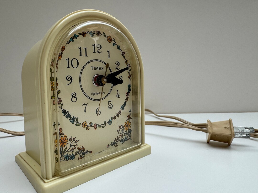 Vintage MCM Timex Electric Floral Design Alarm Clock - Etsy