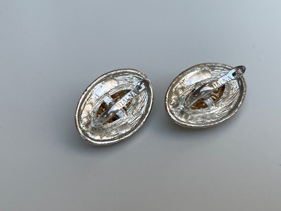 Oval Greek Key Silver and Gold Tone Rhinestone Vintag… - Gem