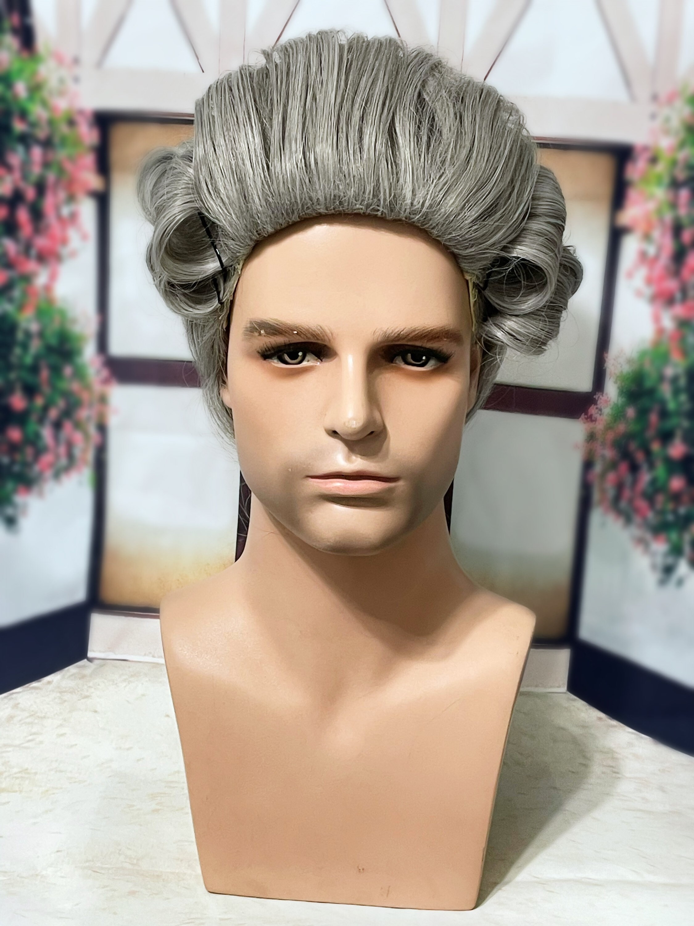 Marie Antoinette Colonial Mens Ponytail Wig Grey Custom - Etsy