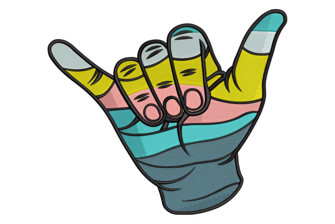 Colorful Shaka Hand Embroidery Design – Shaka Embroidery Design – Hand ...