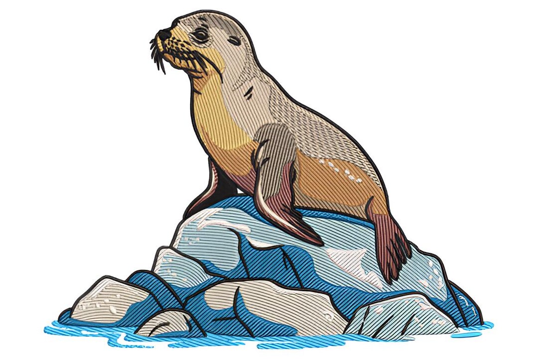 Seal on Rocks Embroidery Design - Cnd, Dst, Exp, Hus, JEF, PES, VP3 ...