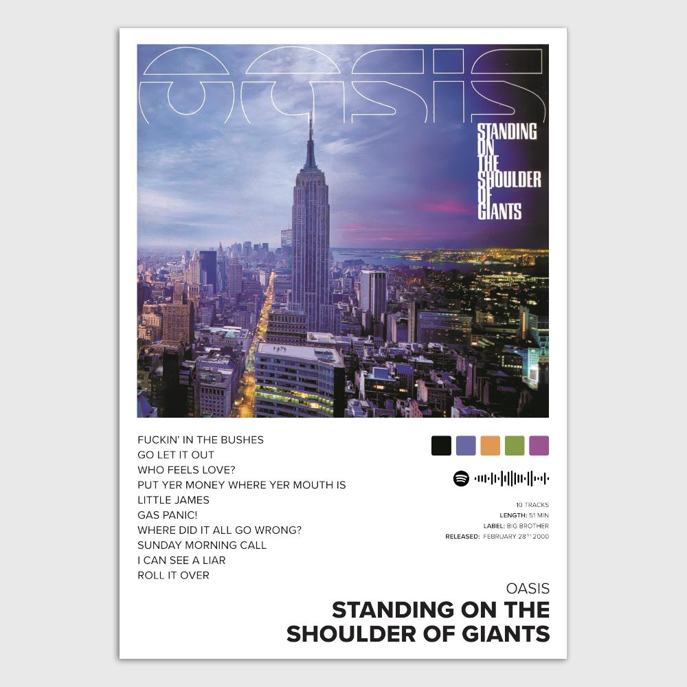 Oasis Poster | Standing on the Shoulder of Giants Album Cover | Music ...