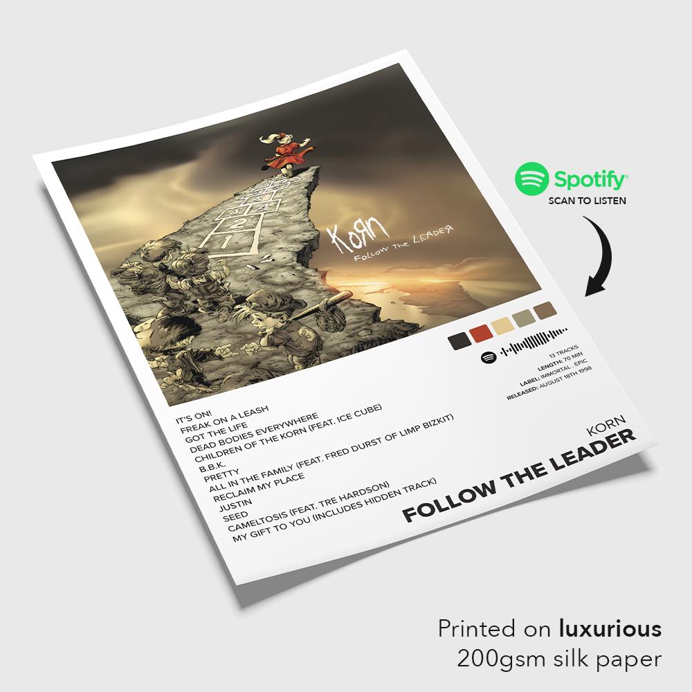 Korn Poster | Follow the Leader Album Cover | Music Room Wall Art 1998 ...
