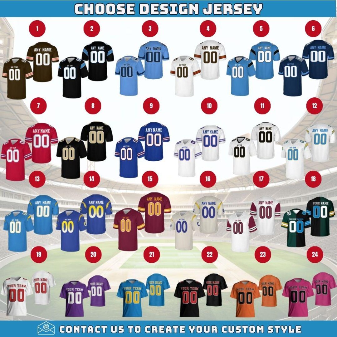 Custom Football Jersey, Personalized American Football Jerseys Name ...