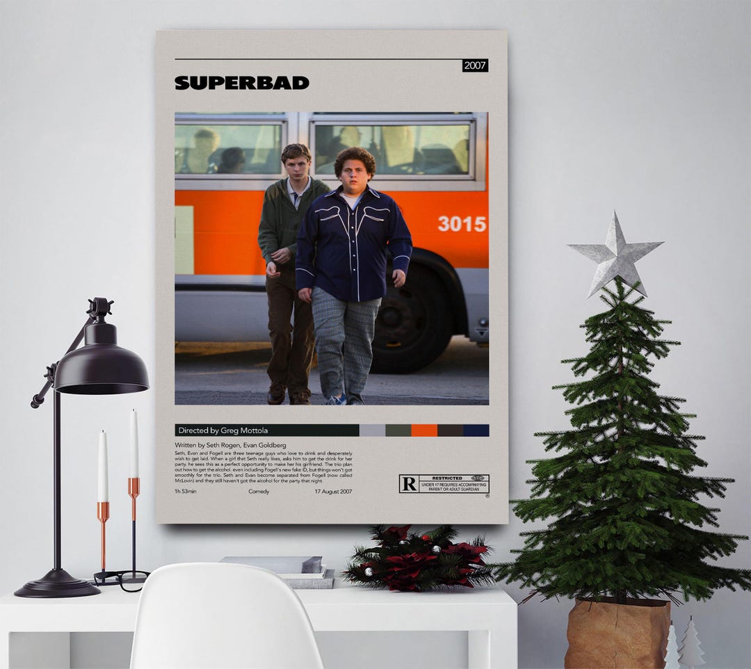 Superbad Movie Poster, Cult Classic Film Art for Movie Buffs, Jonah ...