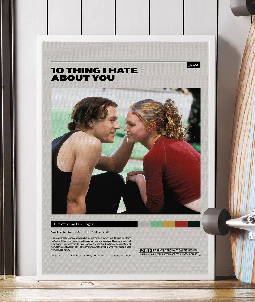10 Things I Hate About You Posters, Minimalist Movie Fan Canvas, 90s ...