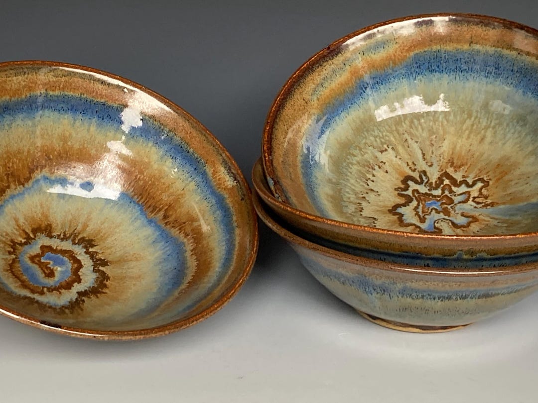 Set of 4 Bowls of Stoneware Ceramic Bowls Pottery Salad Bowls A - Etsy