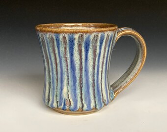 Turbulent Midnight Blue Pottery Mug Stoneware Ceramic Coffee Cup ...