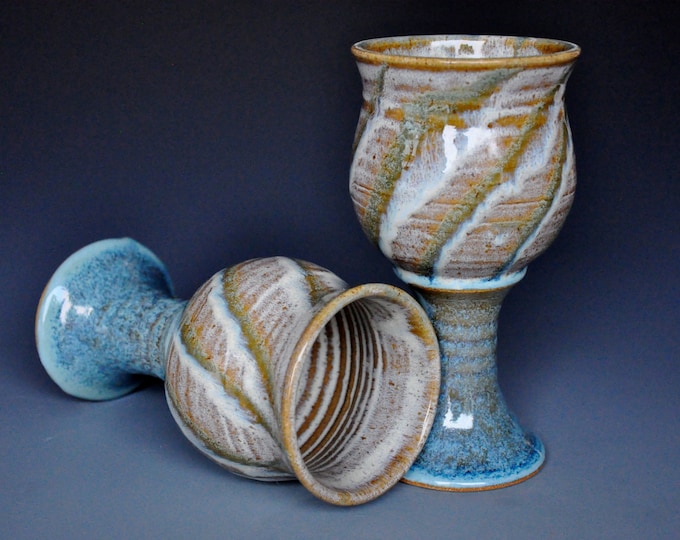 River Stone Goblet Pottery Chalice Ceramic Cup - Etsy