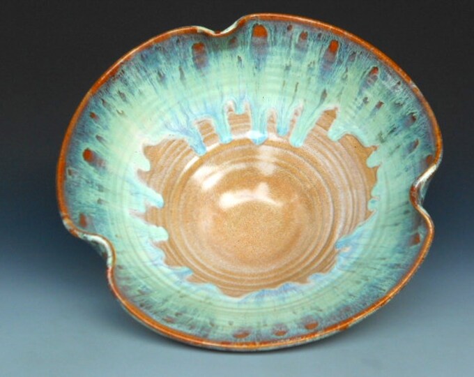 Salad Bowl Green Fern Rim F - Etsy