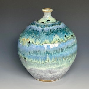 Blue Pottery Vase Stoneware Flower Vase Handmade Ceramic Vase A - Etsy