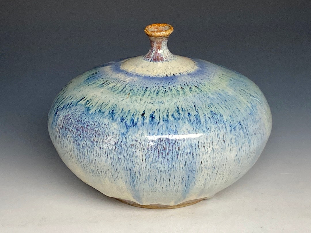 Blue Pottery Vase Stoneware Flower Vase Handmade Ceramic Vase A - Etsy