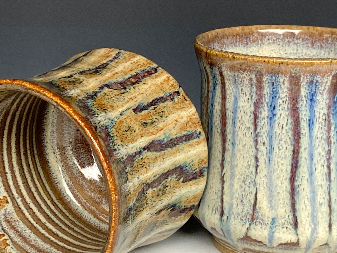 Pair of Pottery Cups Stoneware Ceramic Tea Cup Handmade Mug - Etsy