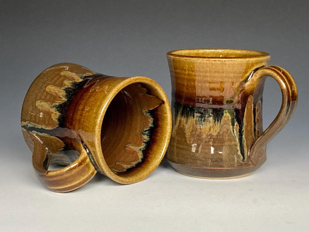 Pair of Pottery Mugs Stoneware Ceramic Coffee Cup Handmade Mug - Etsy