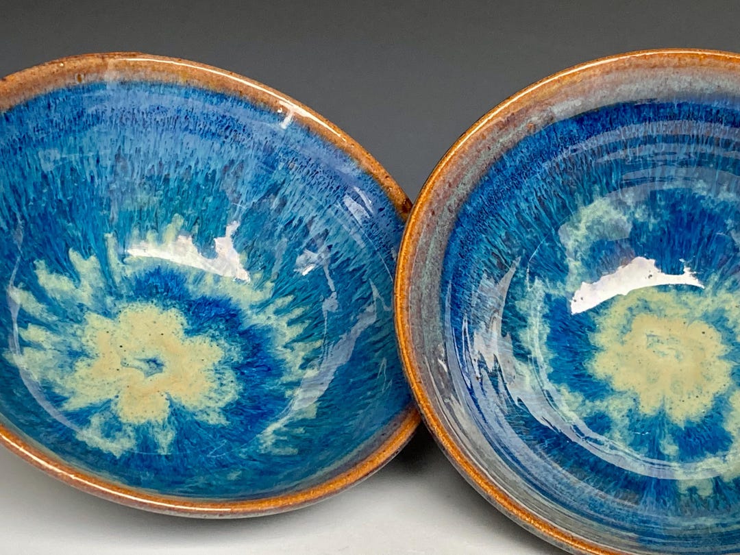 Pair of Stoneware Ceramic Bowls Pottery Salad Bowls - Etsy