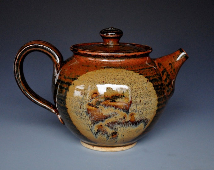 Dark Burgundy Ceramic Teapot. Pottery Stoneware C - Etsy