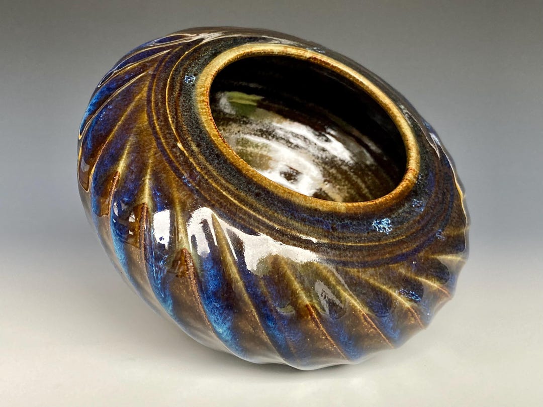 Handmade Fluted Stoneware Pottery Vase: Ceramic Flower Vase - Etsy