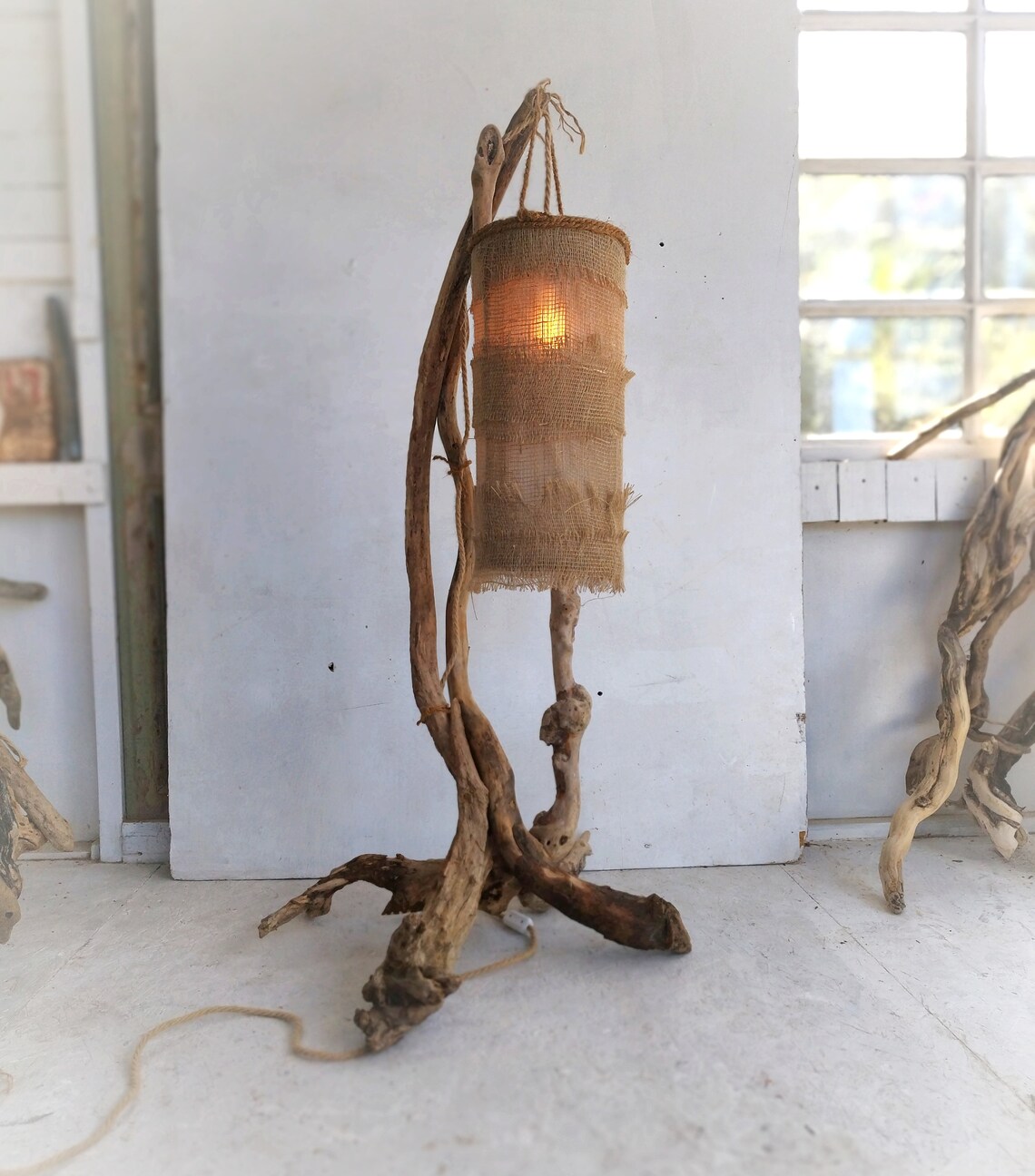 Driftwood Floor Lamp Rustic Floor Standing Driftwood Lamp - Etsy