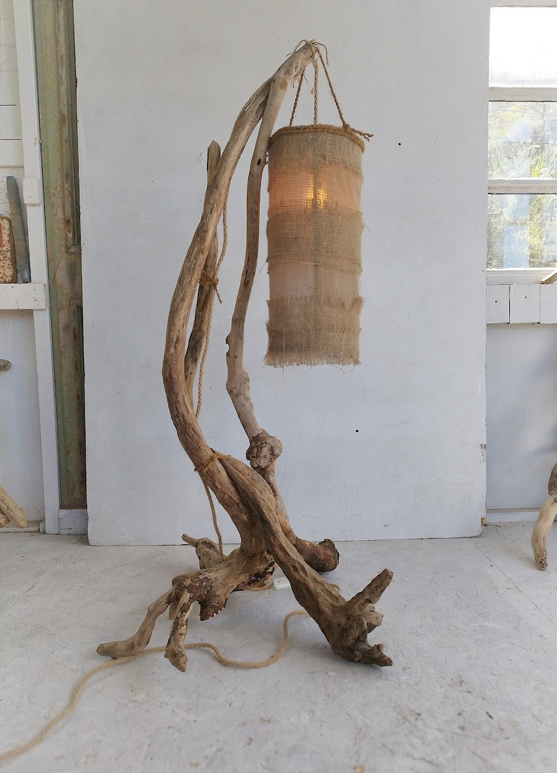 Driftwood Floor Lamp Rustic Floor Standing Driftwood Lamp - Etsy