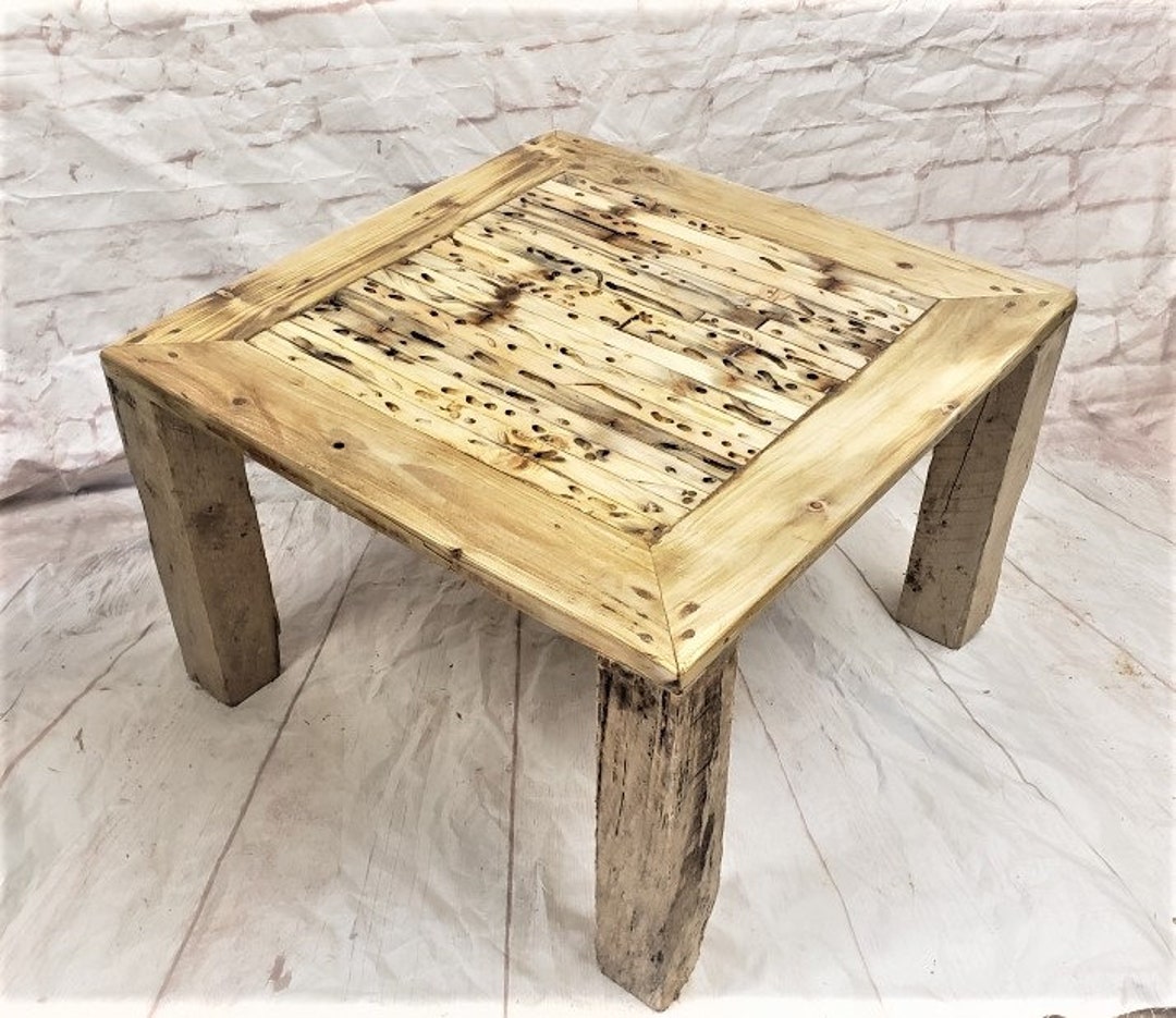 Raw Driftwood Coffee Table: Rustic Coastal Decor (64cm X 66cm) - Etsy