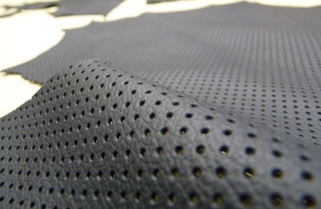 TOP Quality Automotive Black Perforated Genuine Italian Cow Leather ...