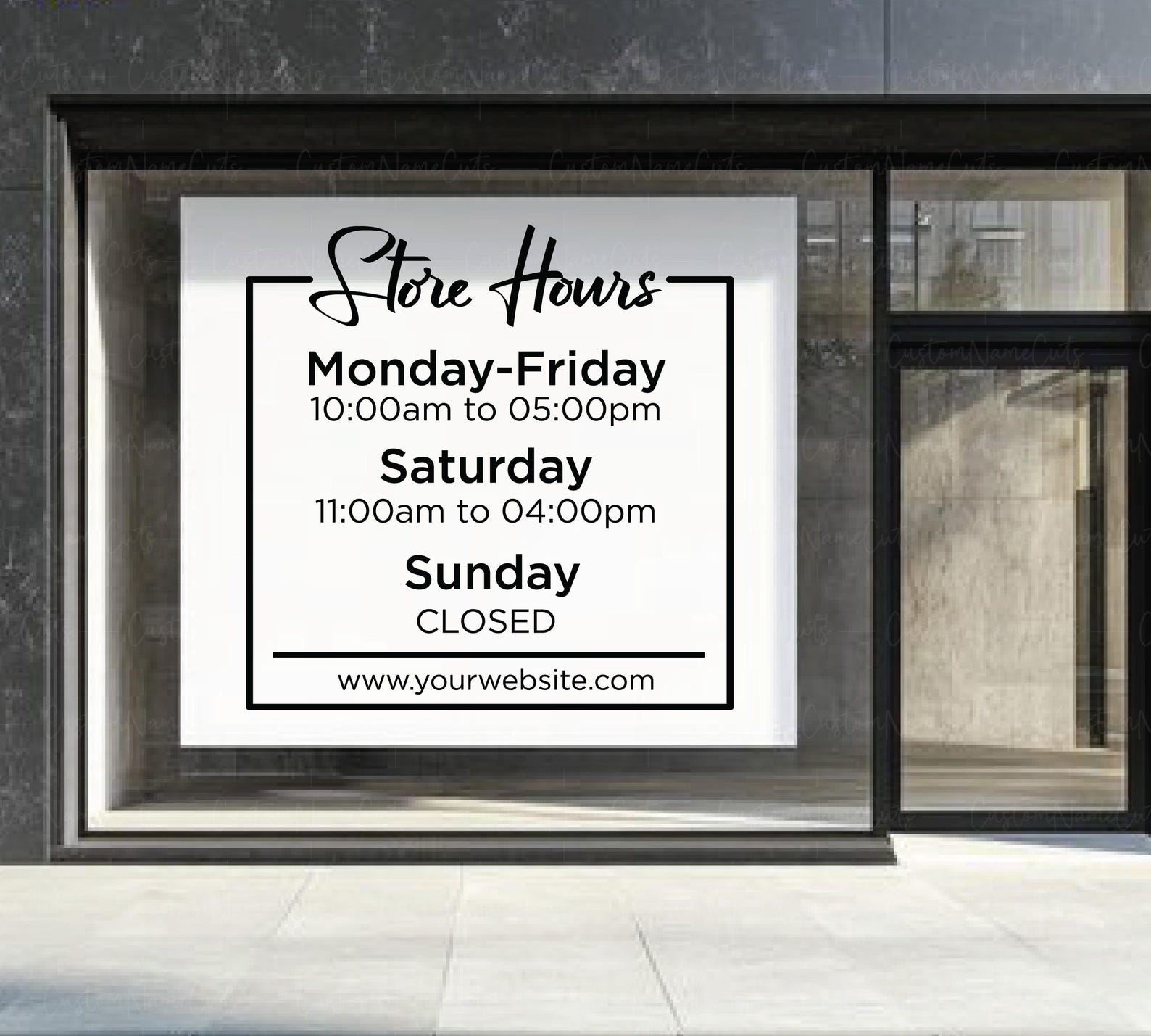 Custom Store Hours Sign SVG | Personalized Business Hours Decal ...