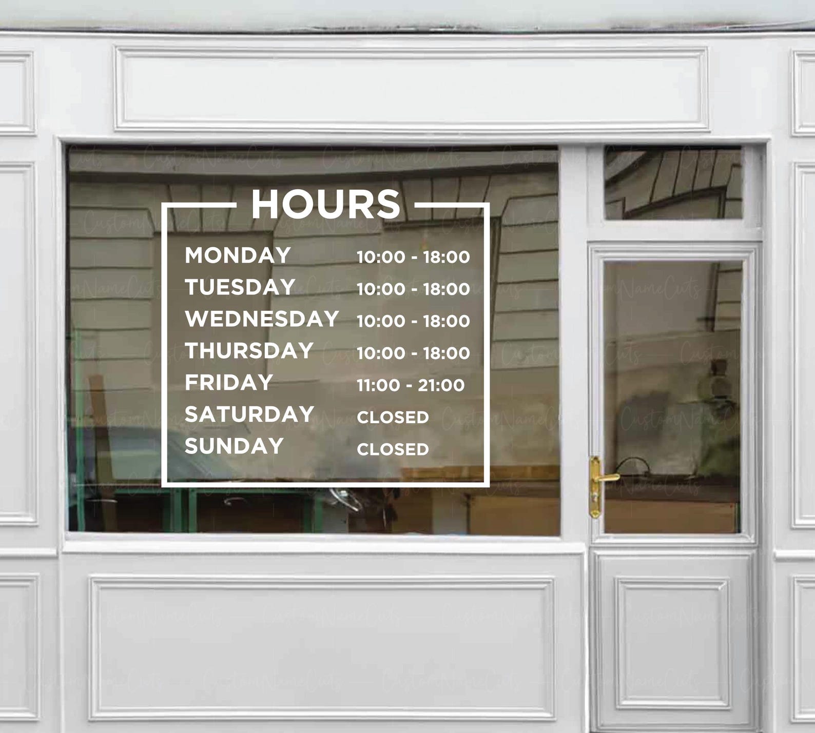 Printable Store Hours Decal | Business Hours Decal | Custom Storefront ...