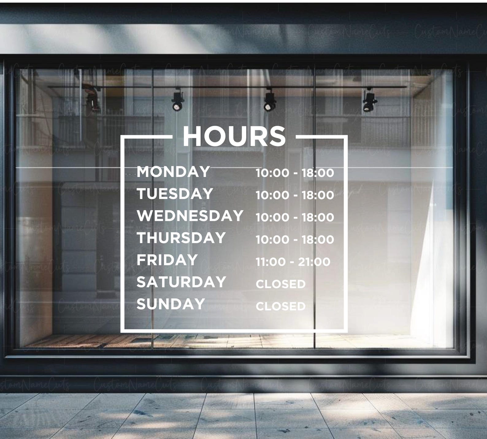 Printable Store Hours Decal | Business Hours Decal | Custom Storefront ...