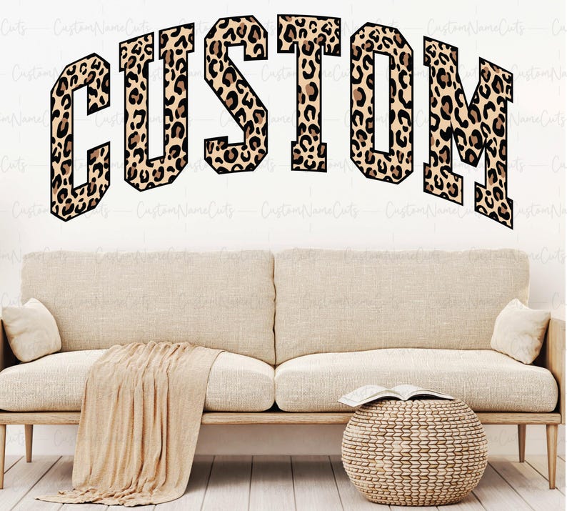 Custom Leopard Print Text PNG | Personalized Leopard Name Sublimation ...