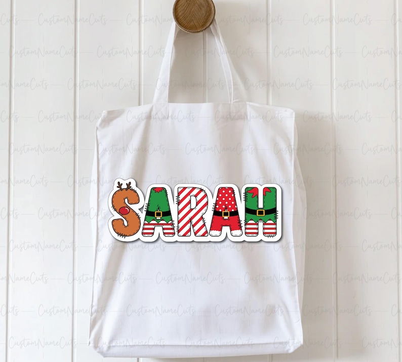 Custom Name Christmas SVG | Personalized Christmas Stickers Svg | Kids ...