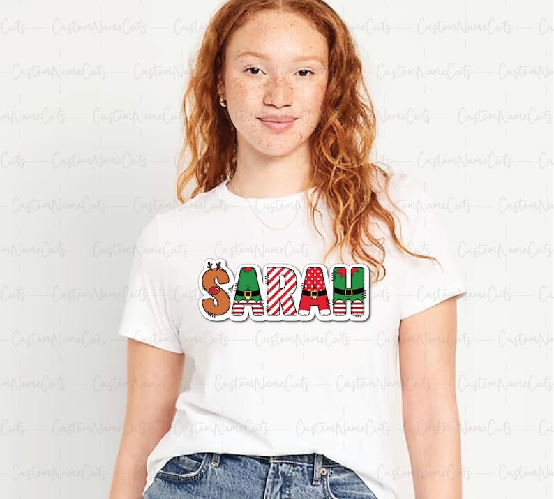 Custom Name Christmas SVG | Personalized Christmas Stickers Svg | Kids ...