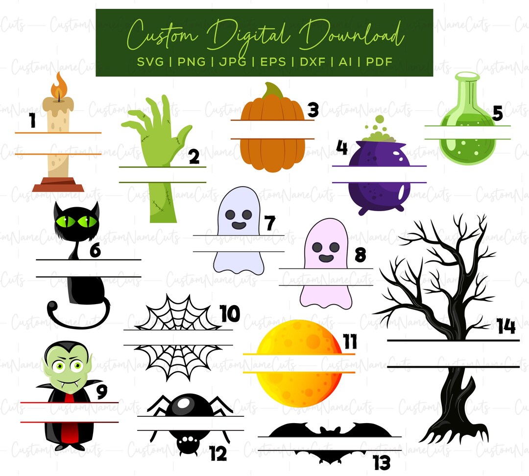 Halloween Split Monogram SVG | Name Split SVG | Halloween Svg ...
