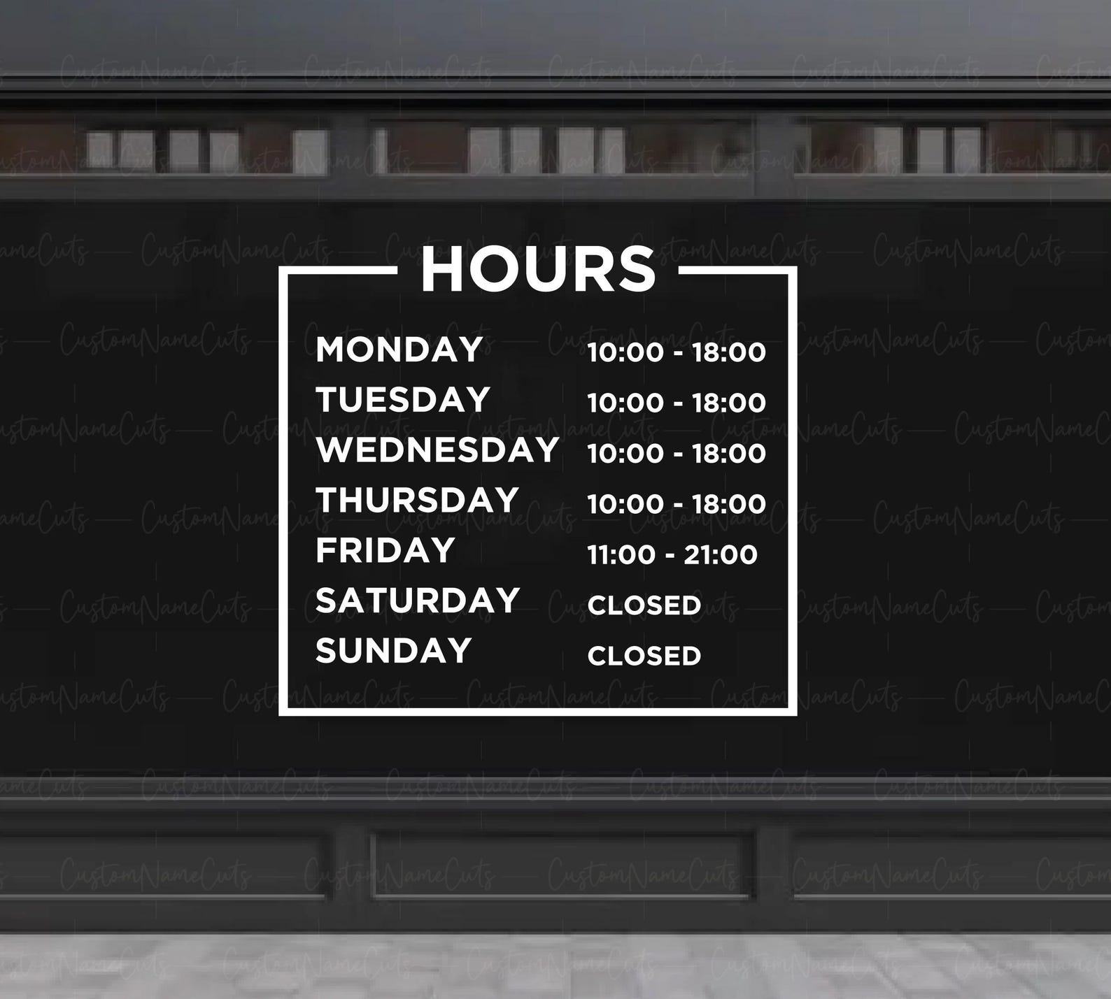 Printable Store Hours Decal | Business Hours Decal | Custom Storefront ...
