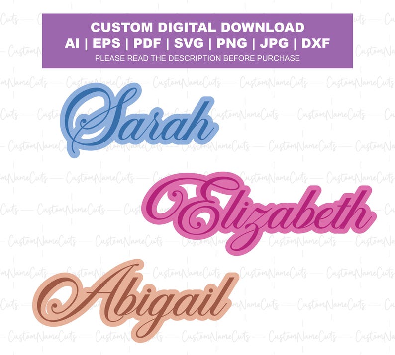 Custom Name SVG PNG | Personalized Name SVG | Cricut & Silhouette Cut ...