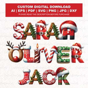 Custom Name Christmas SVG | Personalized Christmas 3D Name Svg | Kids ...