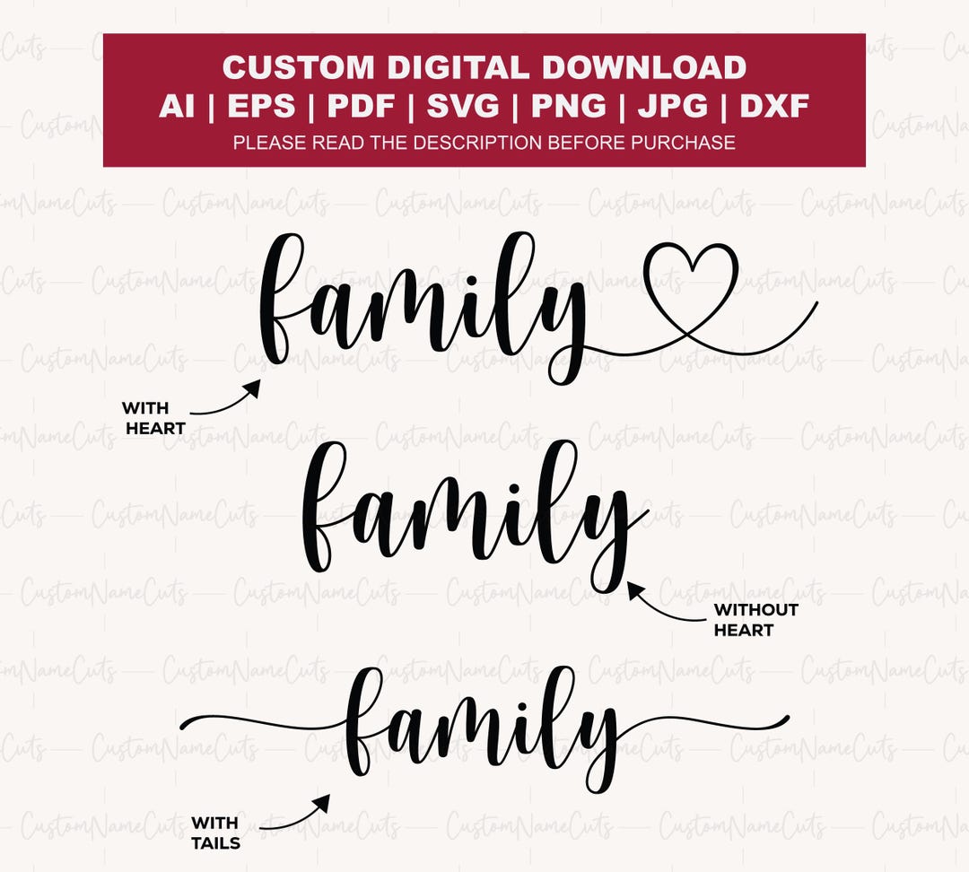 Custom Name Font With Heart Svg, Png, Jpg, Dxf, Pdf | Custom Script ...