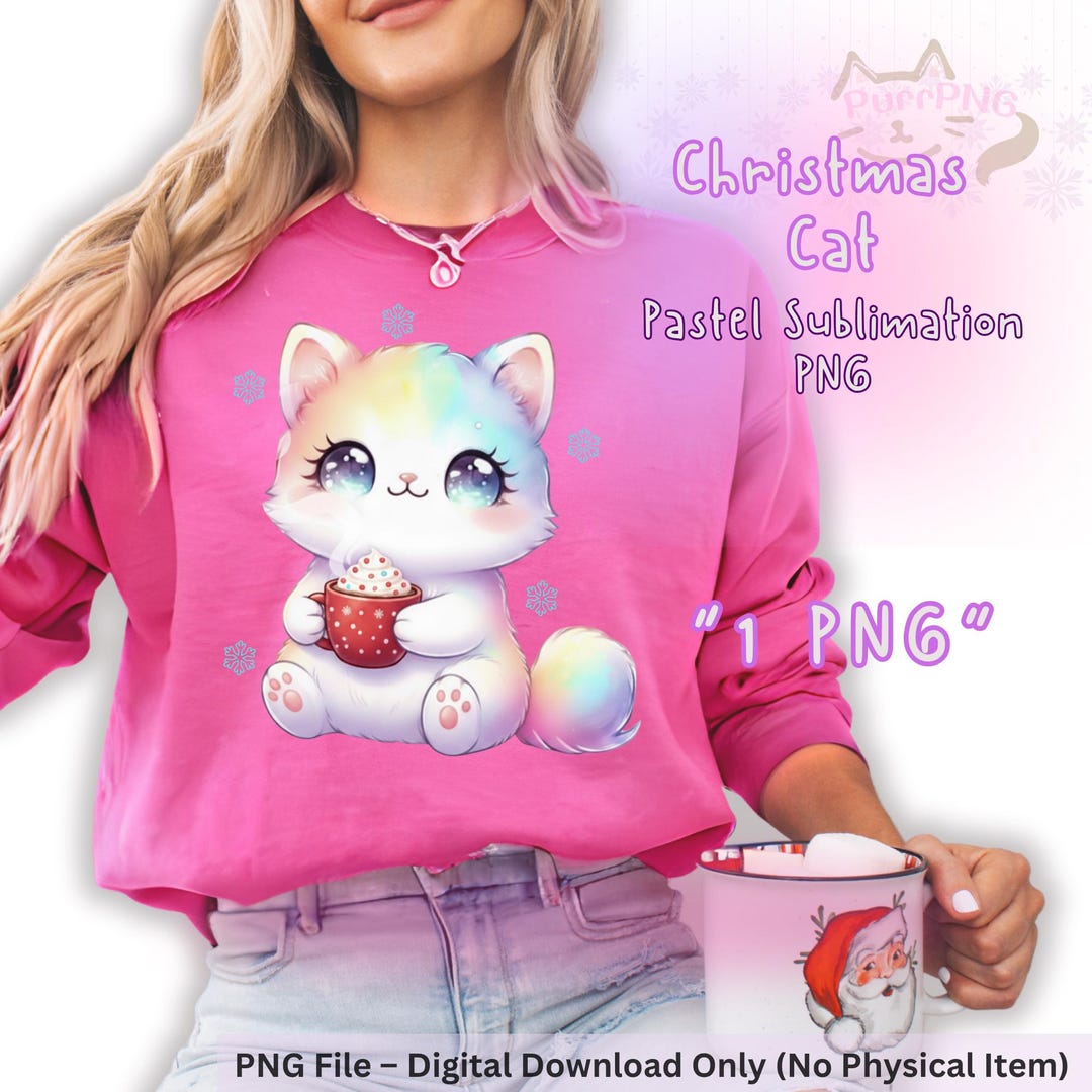 Cocoa Cat PNG | Kawaii Rainbow Kitty Clipart (digital Download) - Etsy