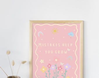 Growth Mindset Classroom Wall Art | Positive Affirmation Poster for ...