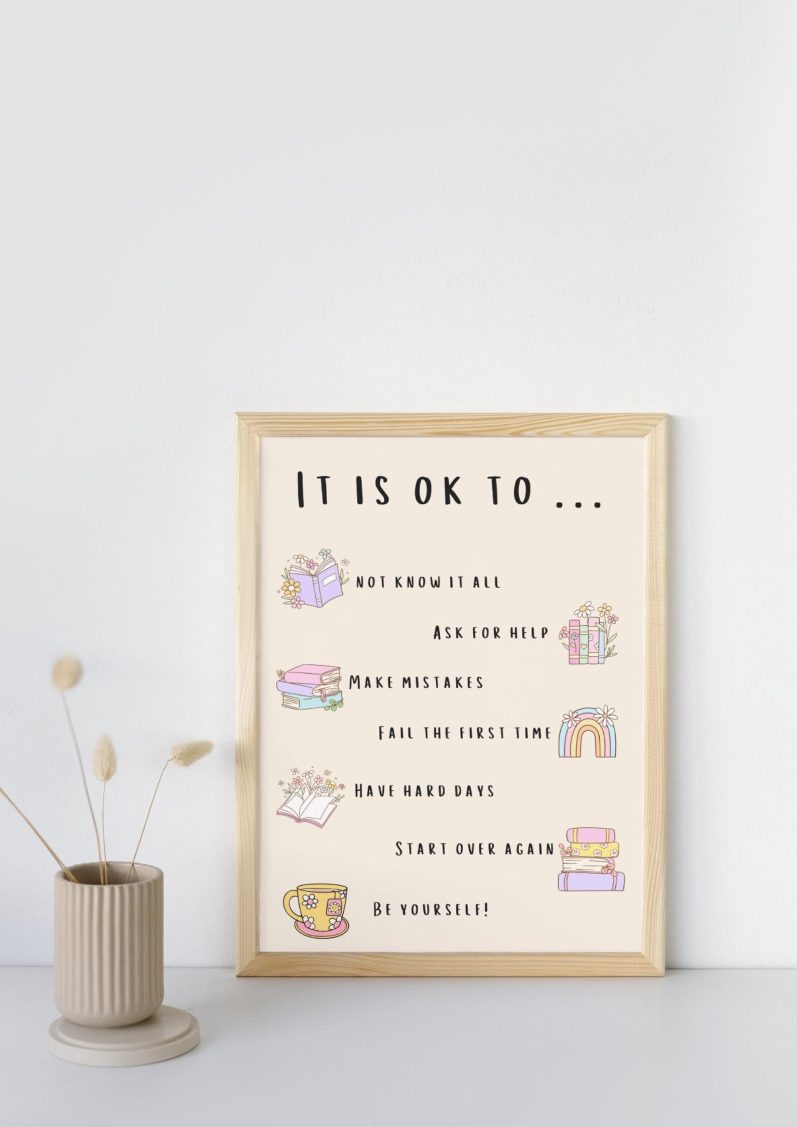 Growth Mindset Classroom Wall Art | Positive Affirmation Poster for ...