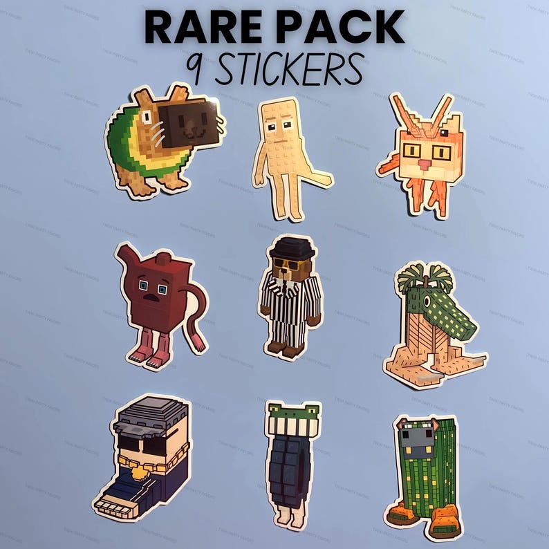 Roblox Steal A Brain Rot Inspired Stickers - Water Resistant Vinyl ...