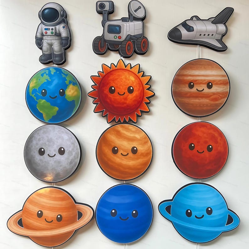 Planet Solar System Cupcake Toppers - Space Party Decorations - 12 ...