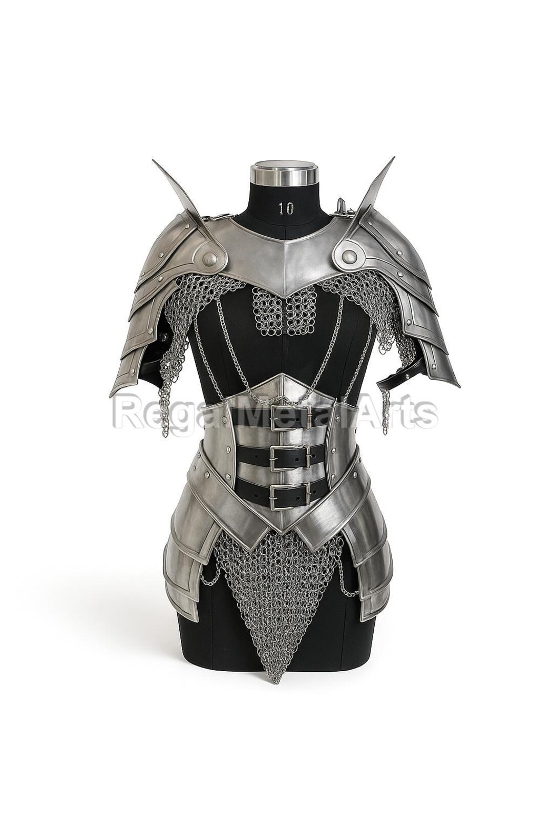 Medieval Cuirass Armor Set – Chainmail, Gorget Pauldrons & Waist Armor ...