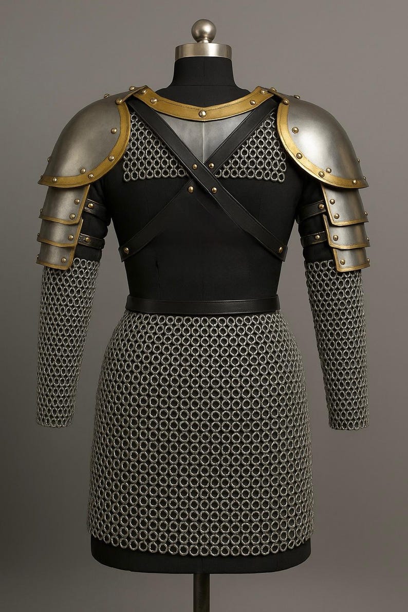 Medieval Hussars Gorget Pouldron Armor ,chainmail Armor, Larp Armor ...