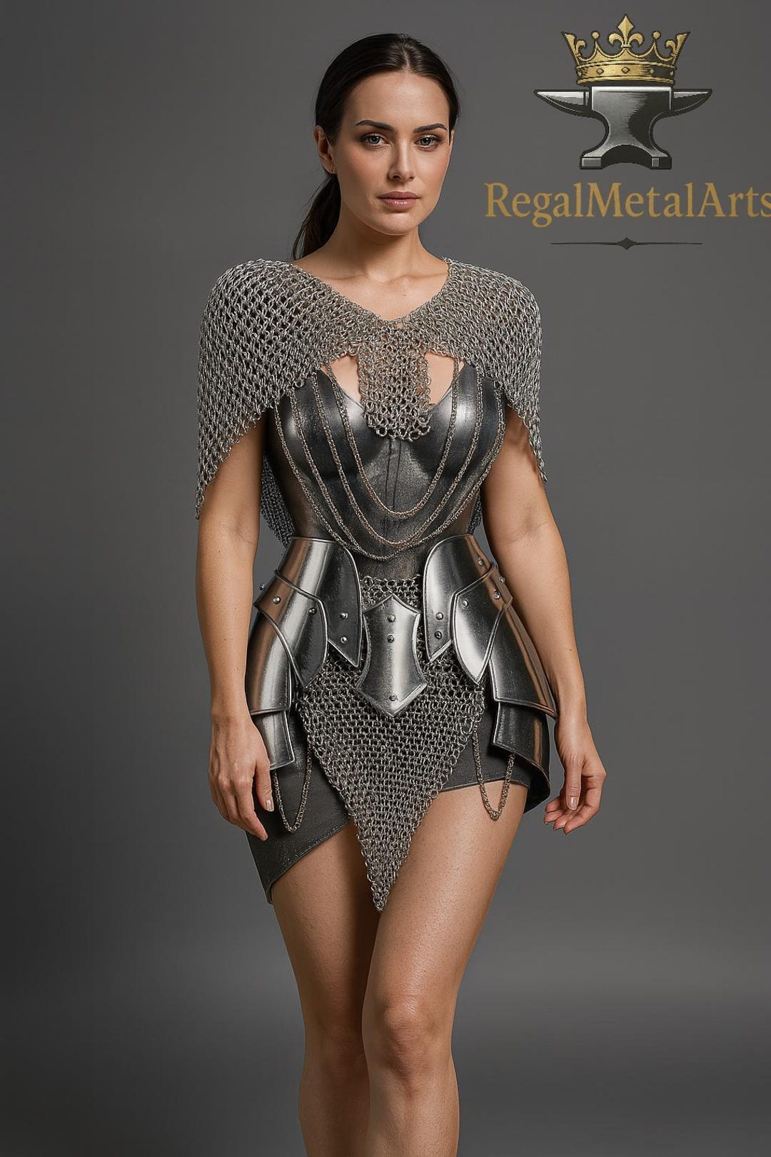 Medieval Knight Fantasy ELVEN Lady Warrior Half Body Armor - Chainmail ...